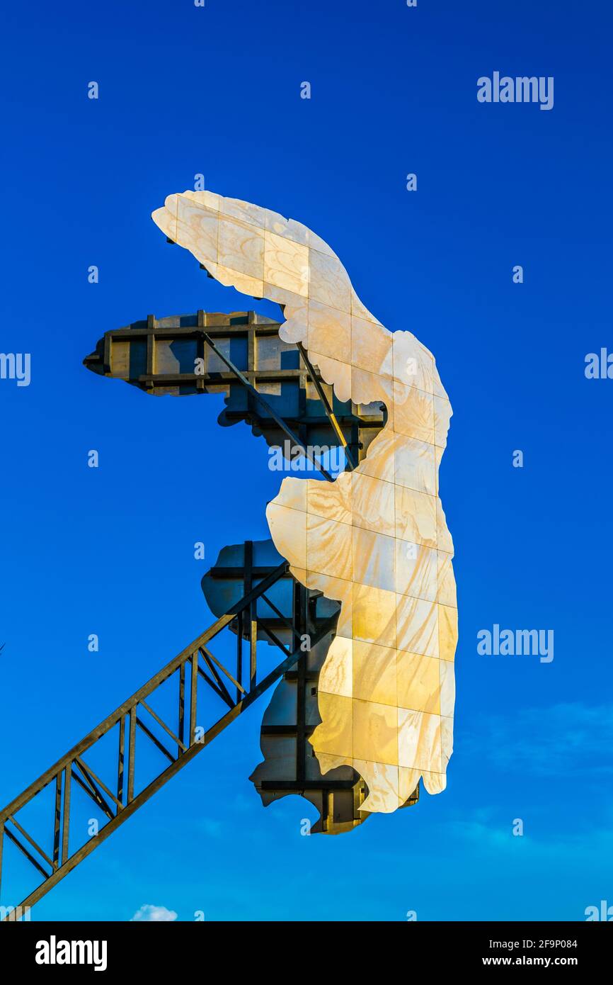 a sculpture of white angel during hohenrausch exhibition situated on ...