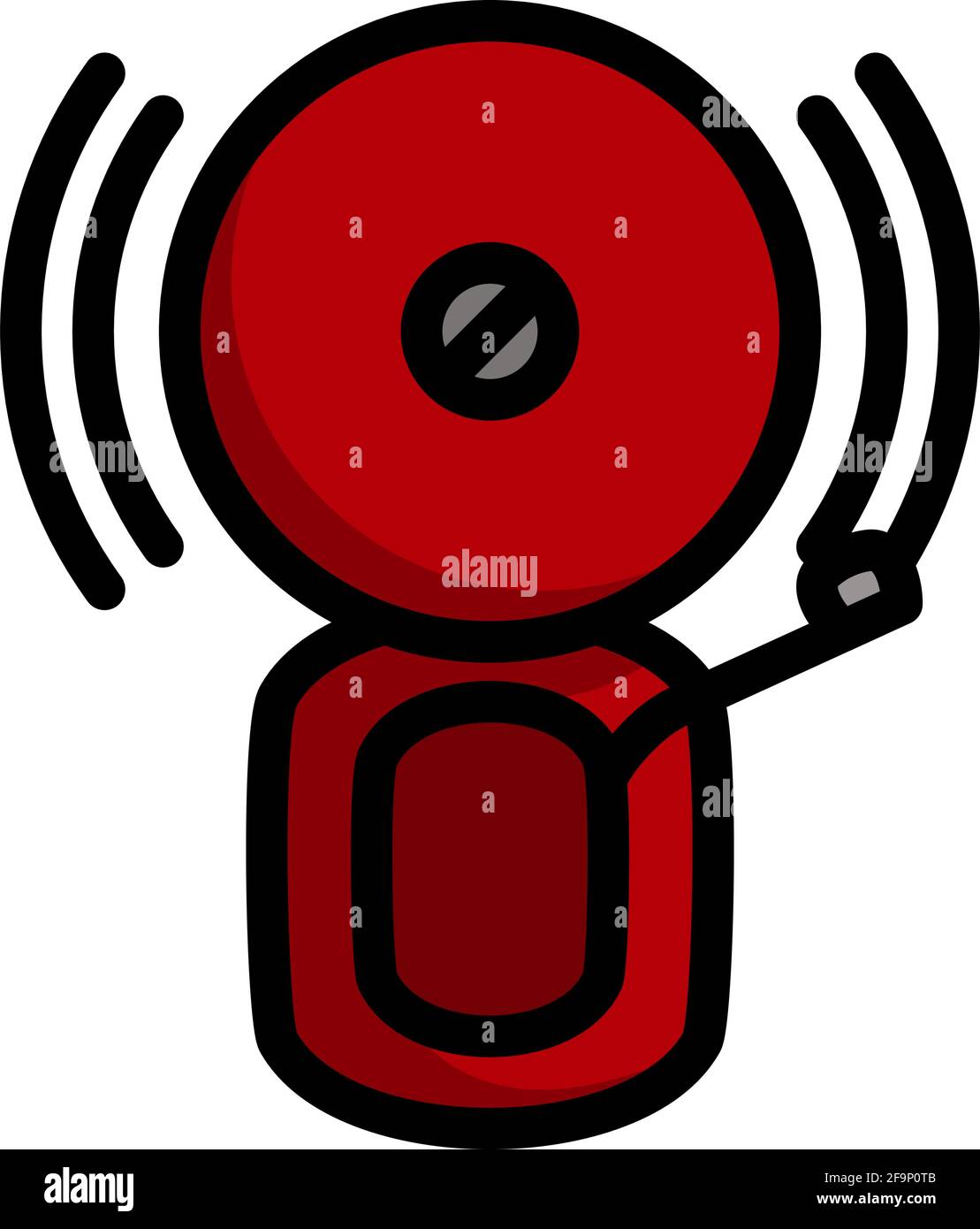 Fire Alarm Icon. Editable Bold Outline With Color Fill Design. Vector ...