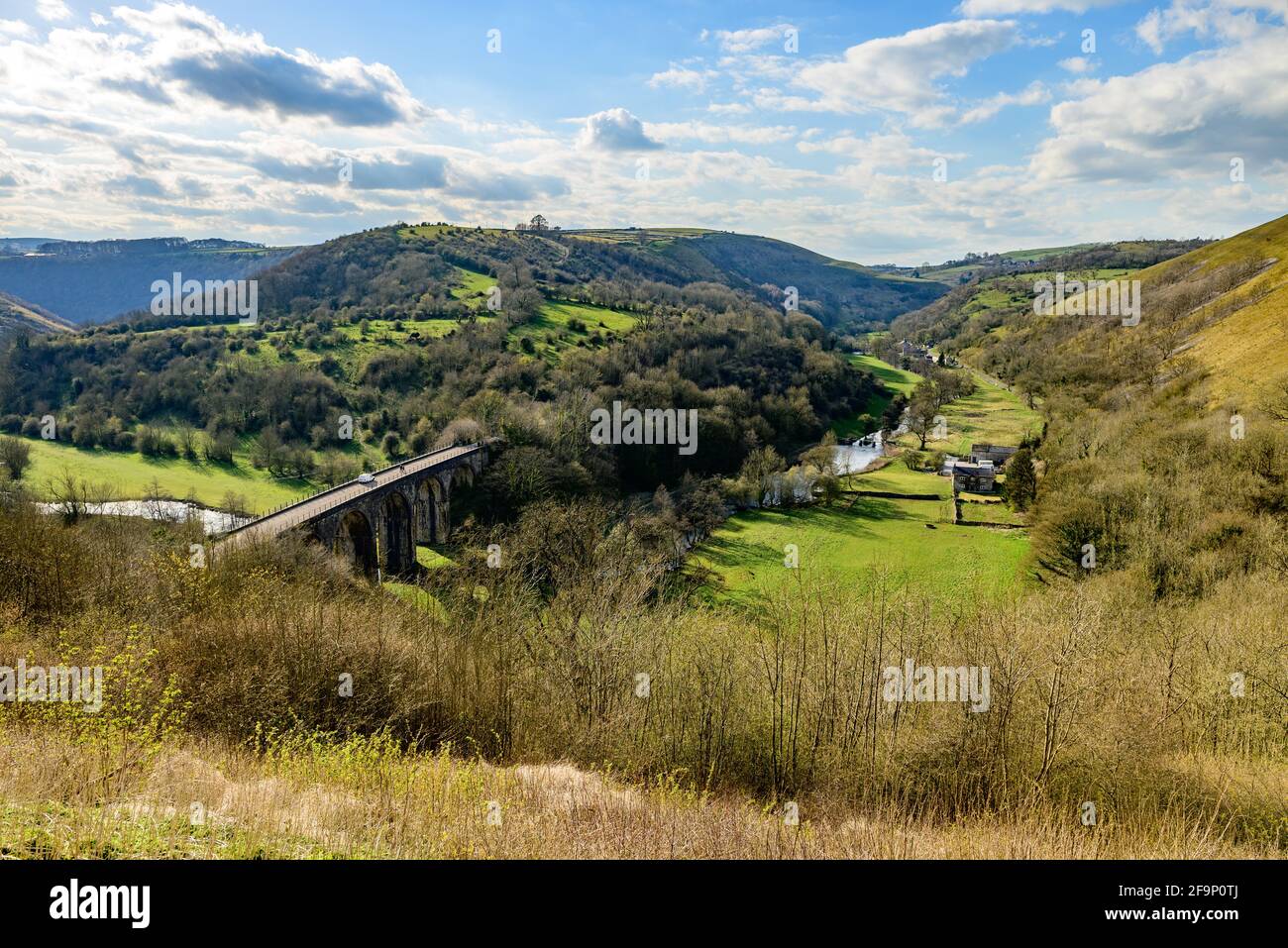 Monsal Head, Peak District, Derbyshire, UK. The Monsal Trail passes ...