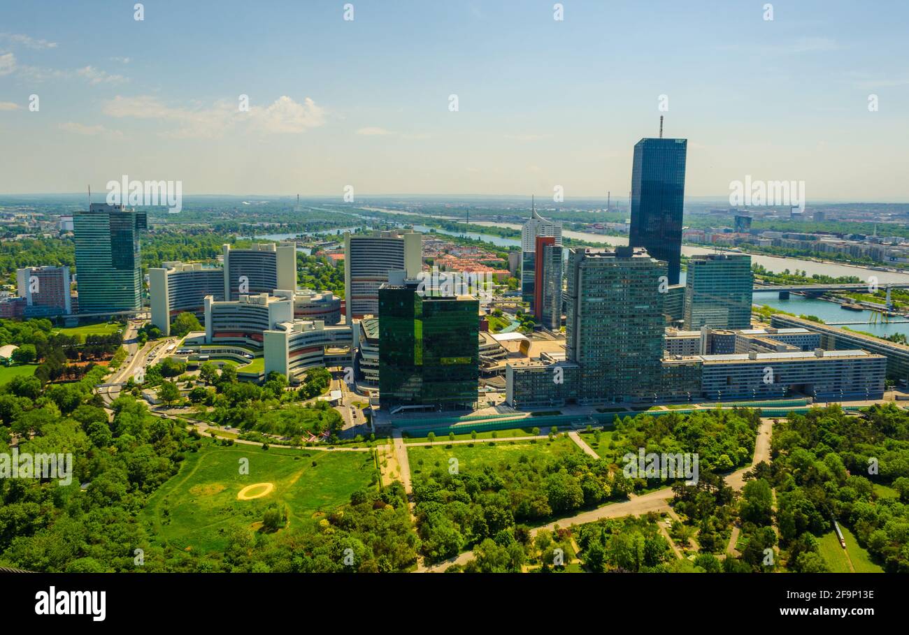 Aerial View Of Vienna International center Skyline Stock Photo - Alamy