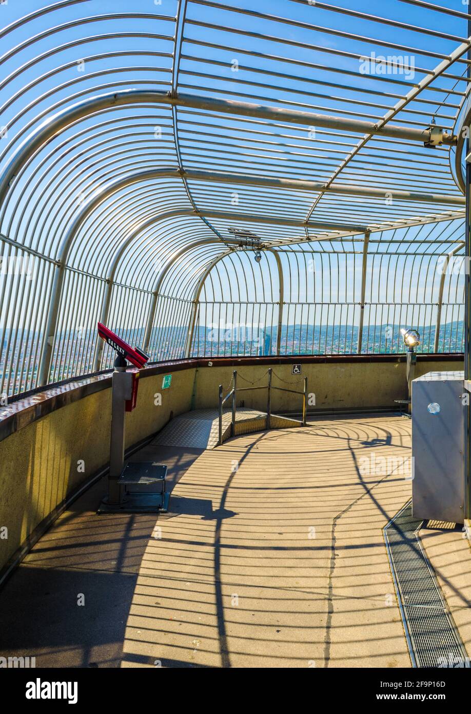detail of viewing platfrom of the Vienna Donauturm (Danube Tower ...