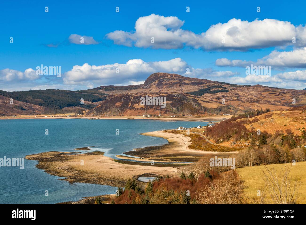 GLENELG HIGHLANDS SCOTLAND VIEW OF BLUE WATERS OF KYLE RHEA AND VILLAGE ...