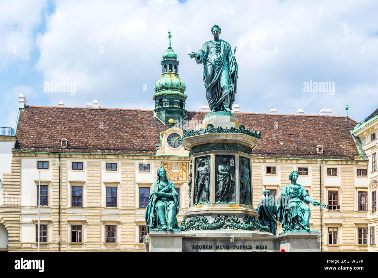 Statue of the emperor Franz I situated on the inner courtyard of the ...