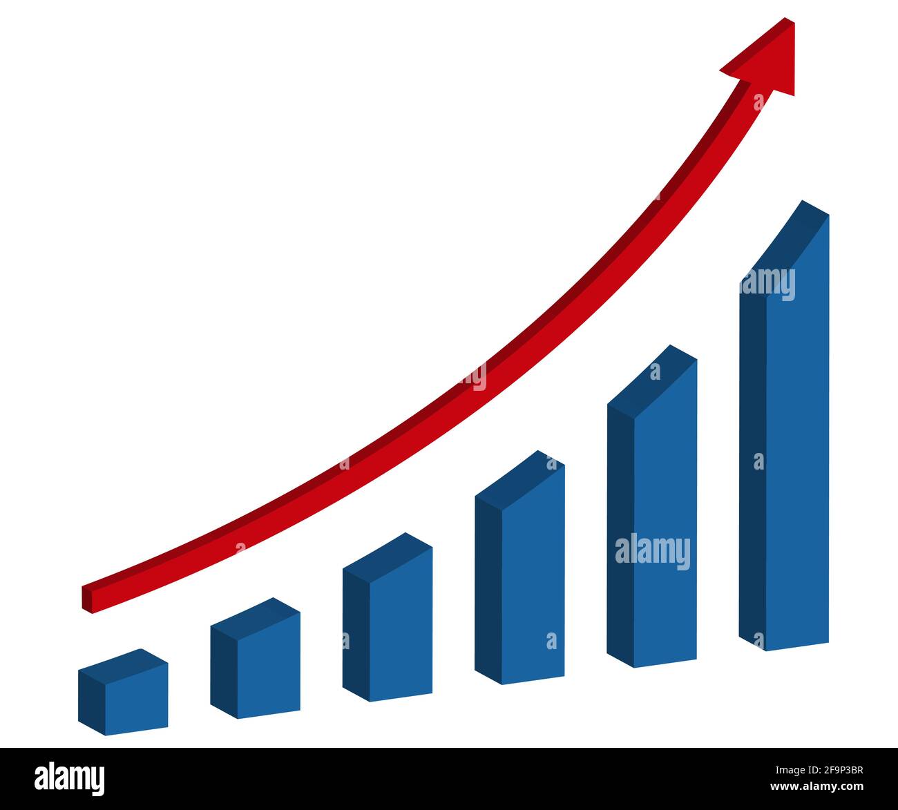 Graph with increase report. Diagram with rise and gain progress. Vector ...