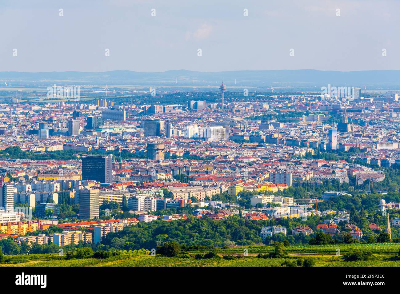 Aerial view of the historical center of vienna including stephamsdom ...