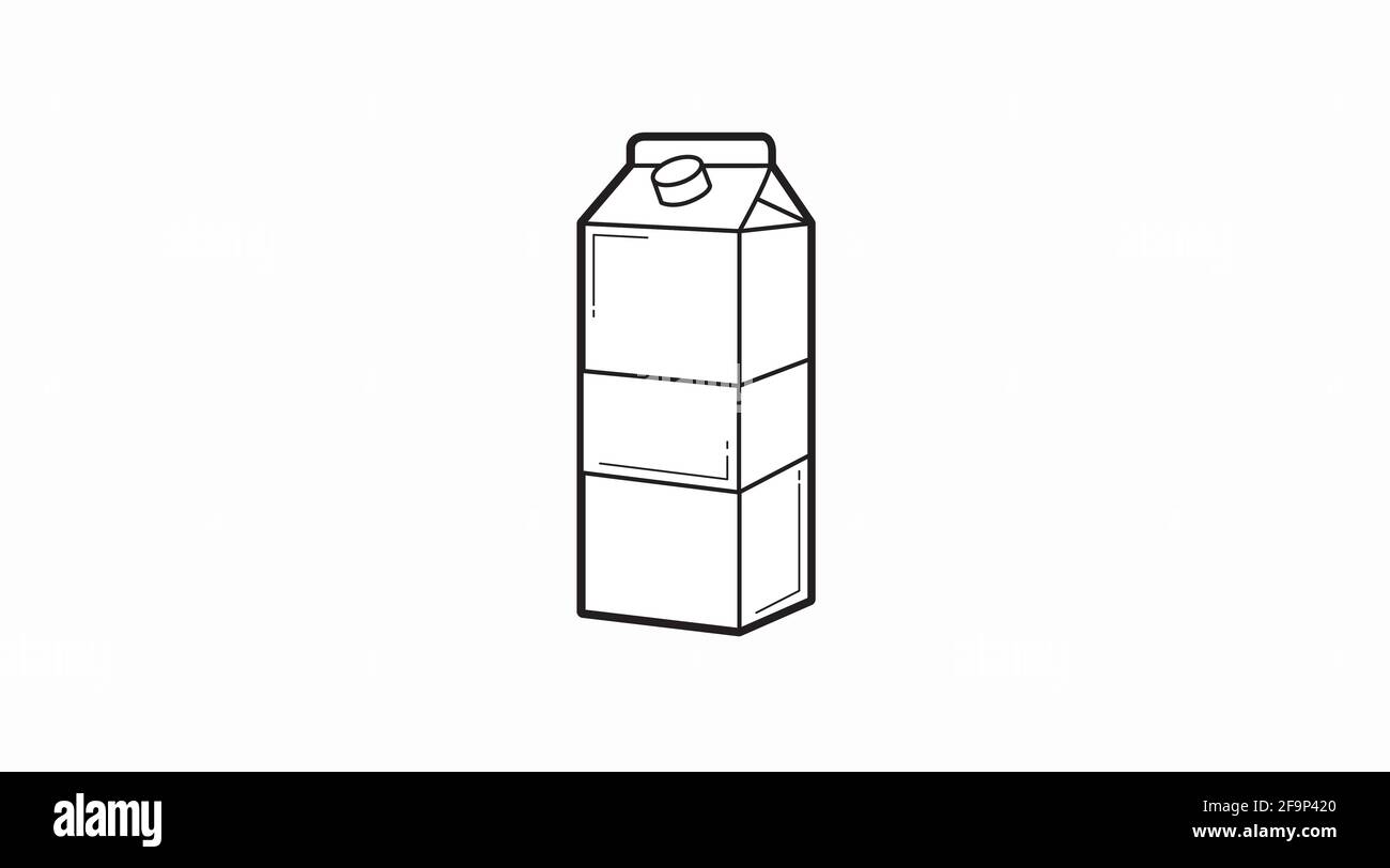 Milk flat icon. Vector isolated Milk Box Icon. Outline pictogram of a ...