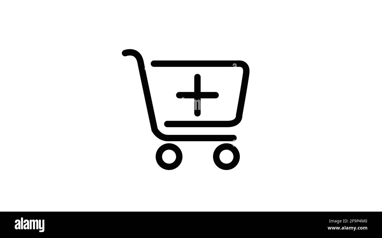 Black and White Shopping Cart Icon. Vector Isolated Illustration of a ...