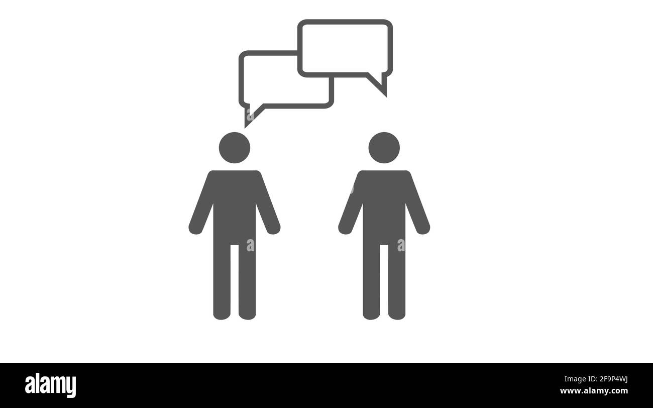 Talking icon. Illustration of two people having a convertation Stock ...
