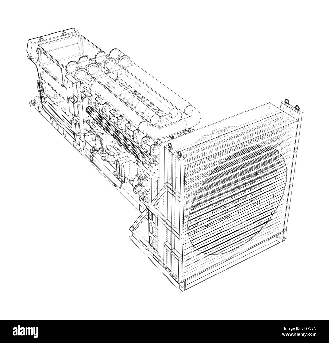 Large industrial diesel generator. Vector Stock Vector Image & Art - Alamy