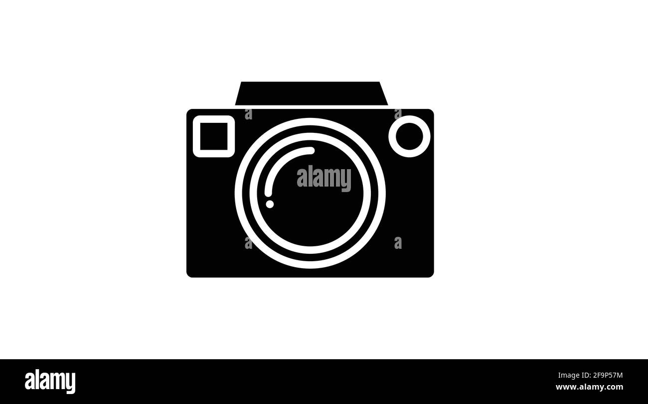 Camera Icon. Vector isolated black and white illustration of a camera ...
