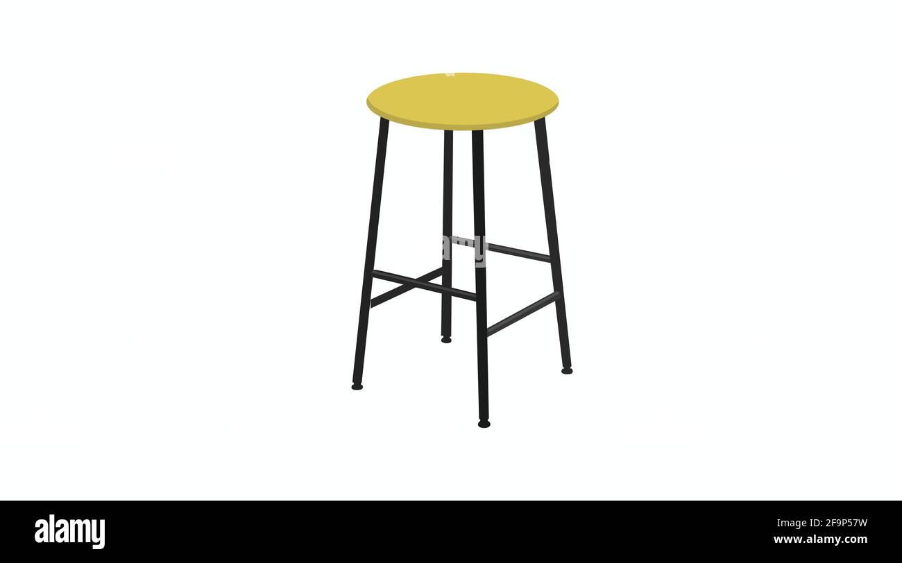 Vector Isolated Illustration of a Wooden Stool Stock Vector Image & Art ...