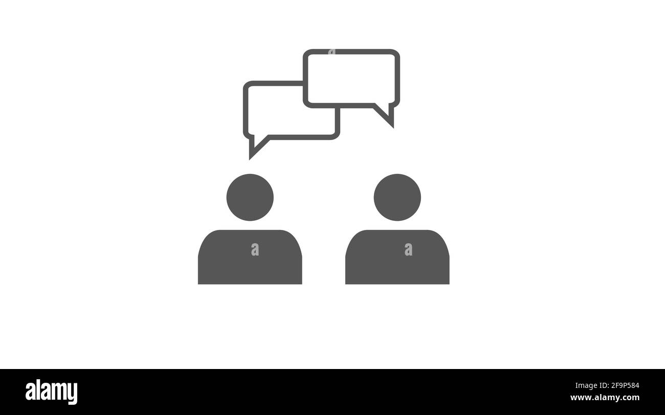 Talking icon. Illustration of two people having a convertation Stock ...