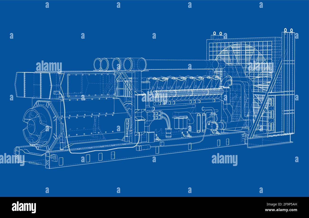 Large industrial diesel generator. Vector Stock Vector Image & Art - Alamy
