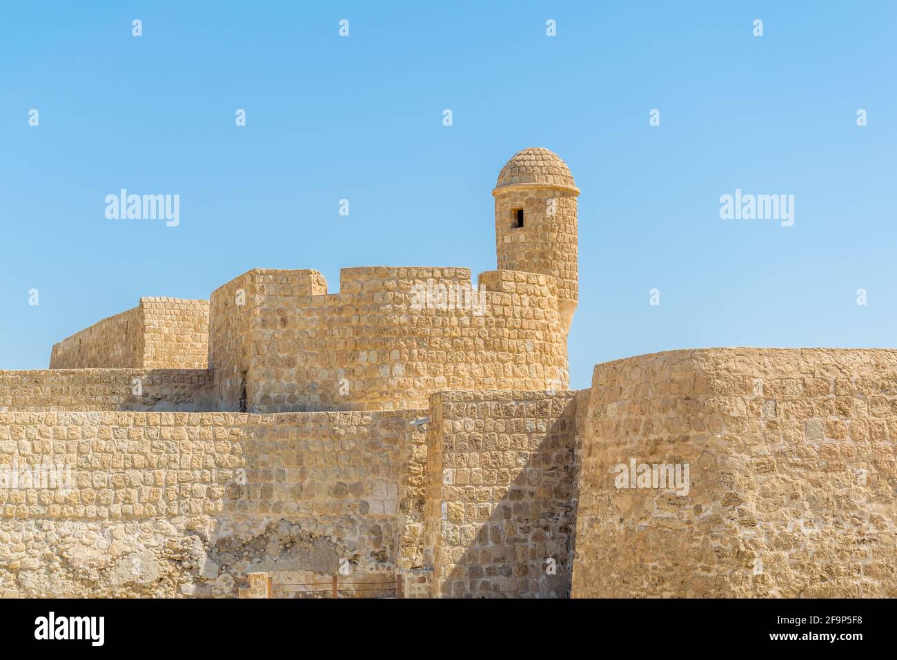 View of the Bahrain fort complex with the Qal'At Al Bahrain fort which ...