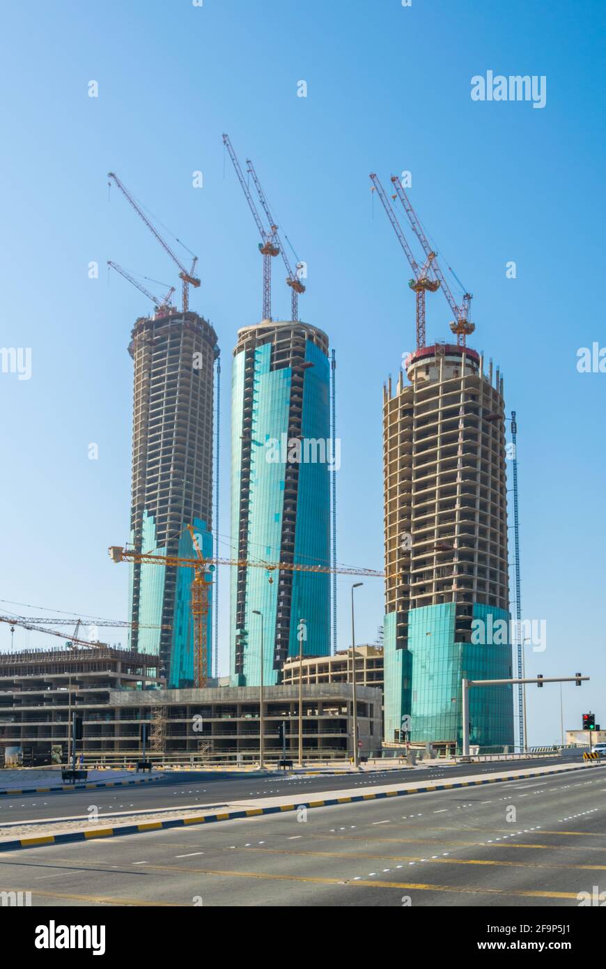 Skyscraper under construction in Manama, capital of Bahrain Stock Photo ...