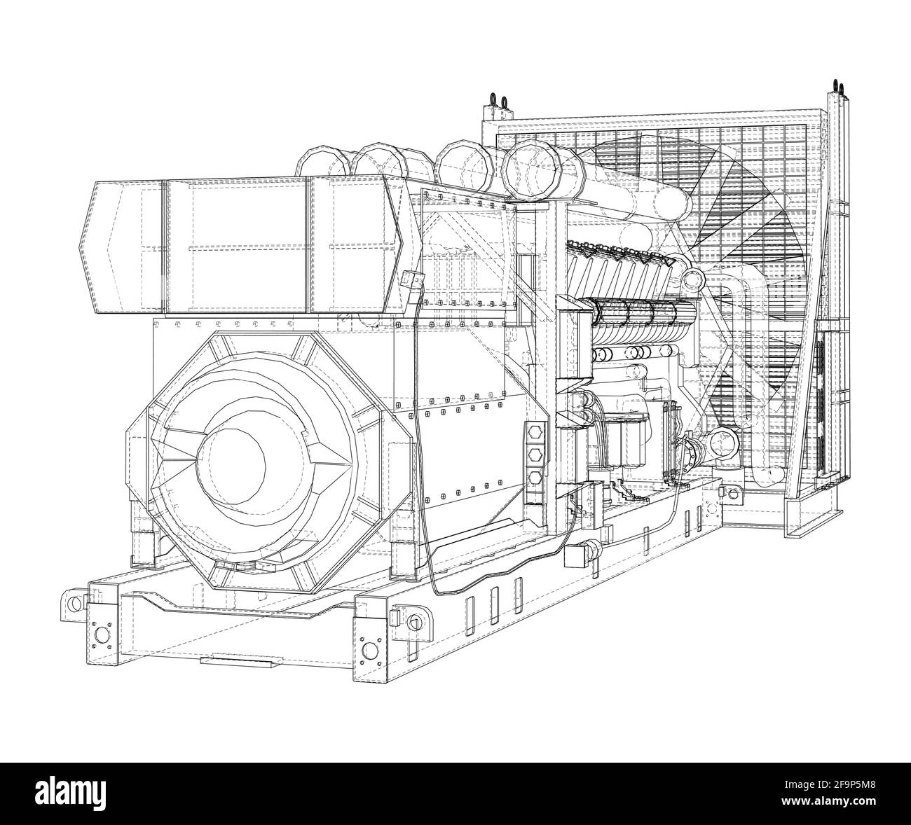 Large industrial diesel generator. Vector Stock Vector Image & Art - Alamy