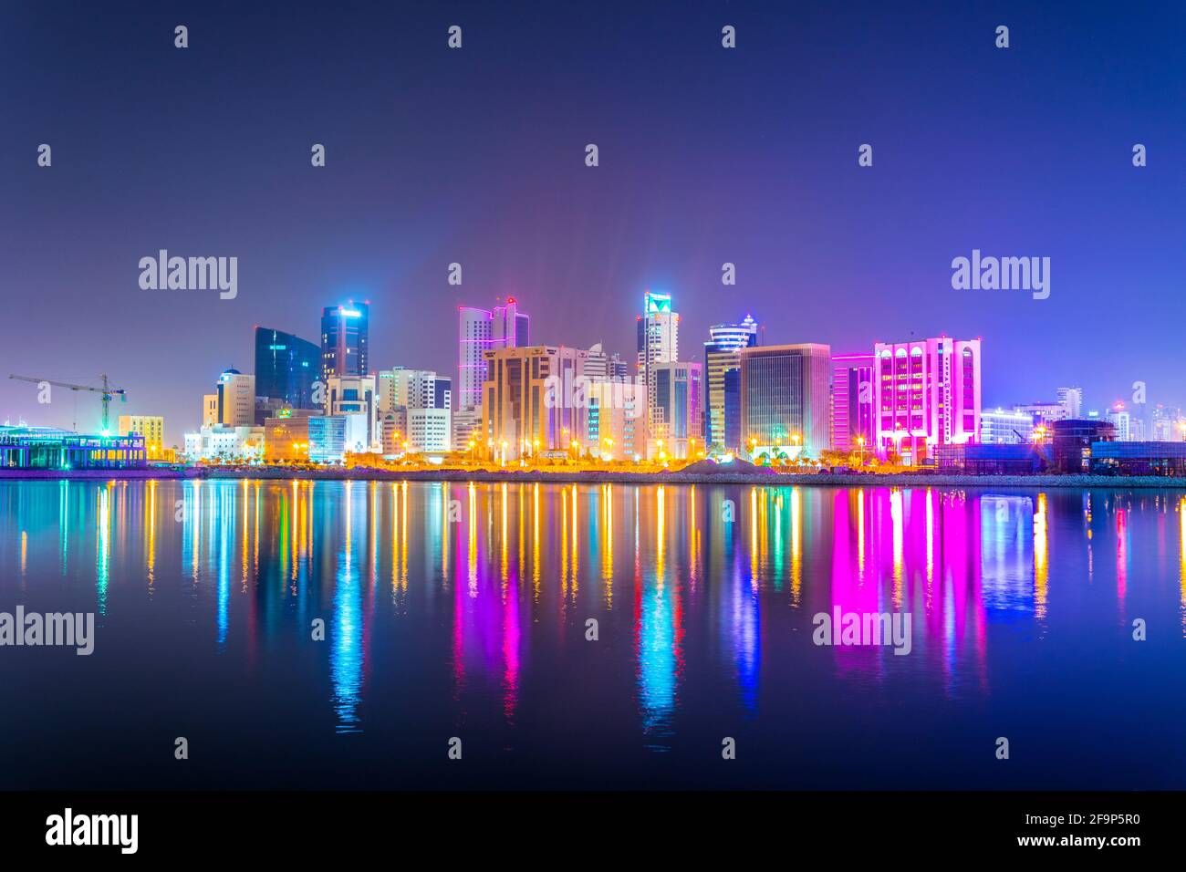 Skyline of Manama during night, Bahrain Stock Photo - Alamy