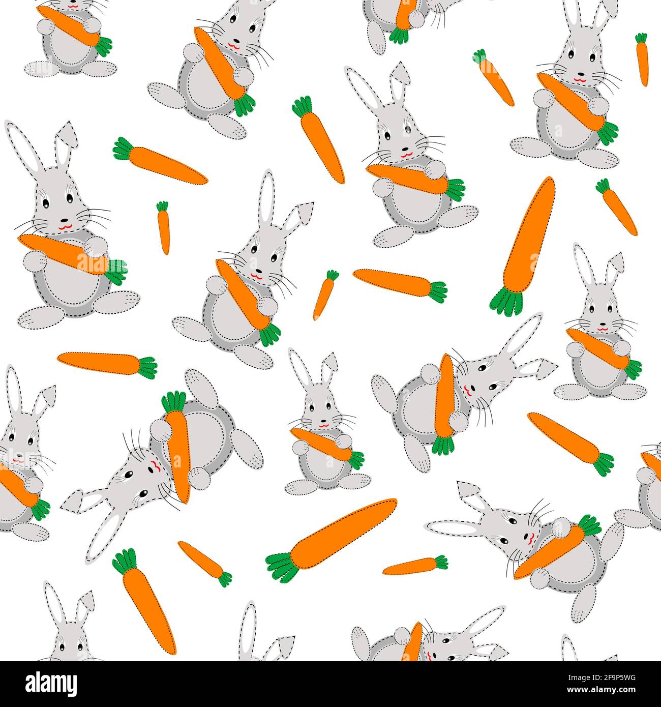 Seamless background white rabbits Cut Out Stock Images & Pictures - Alamy