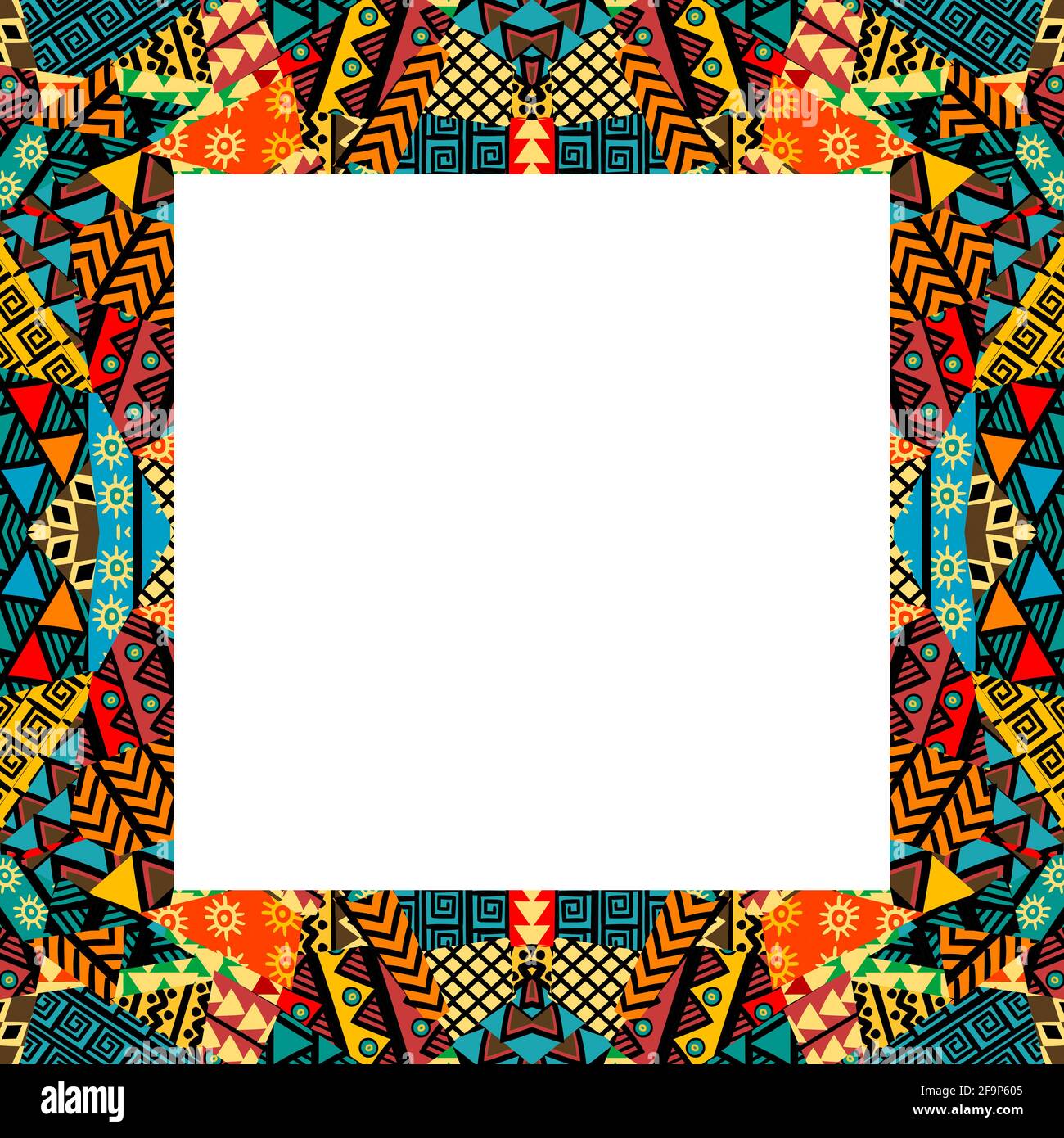 Colorful African ethnic motifs frame Stock Vector Image & Art - Alamy