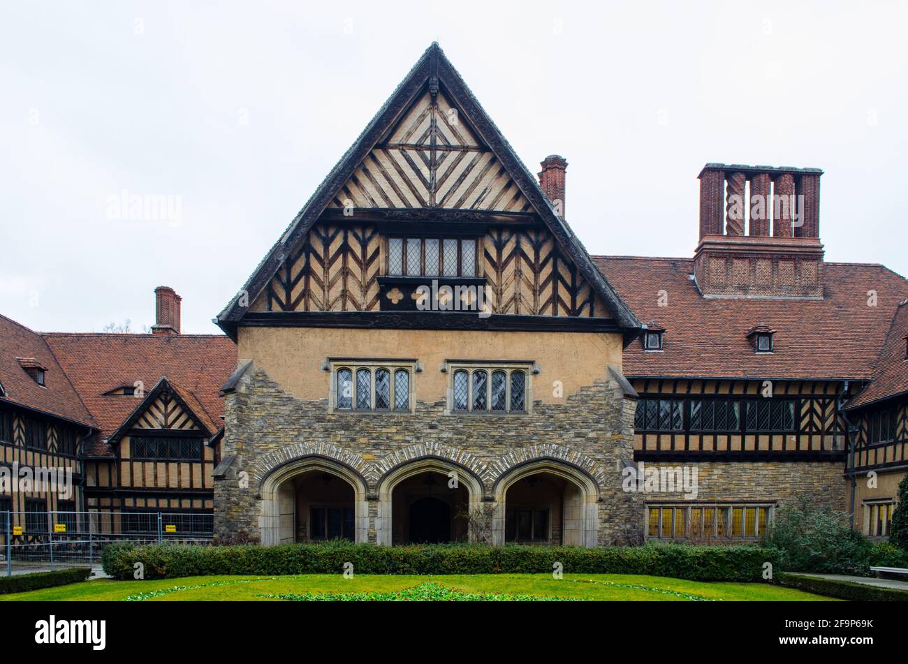 view of cecilienhof palace in potsdam, where stalin, churchill and ...