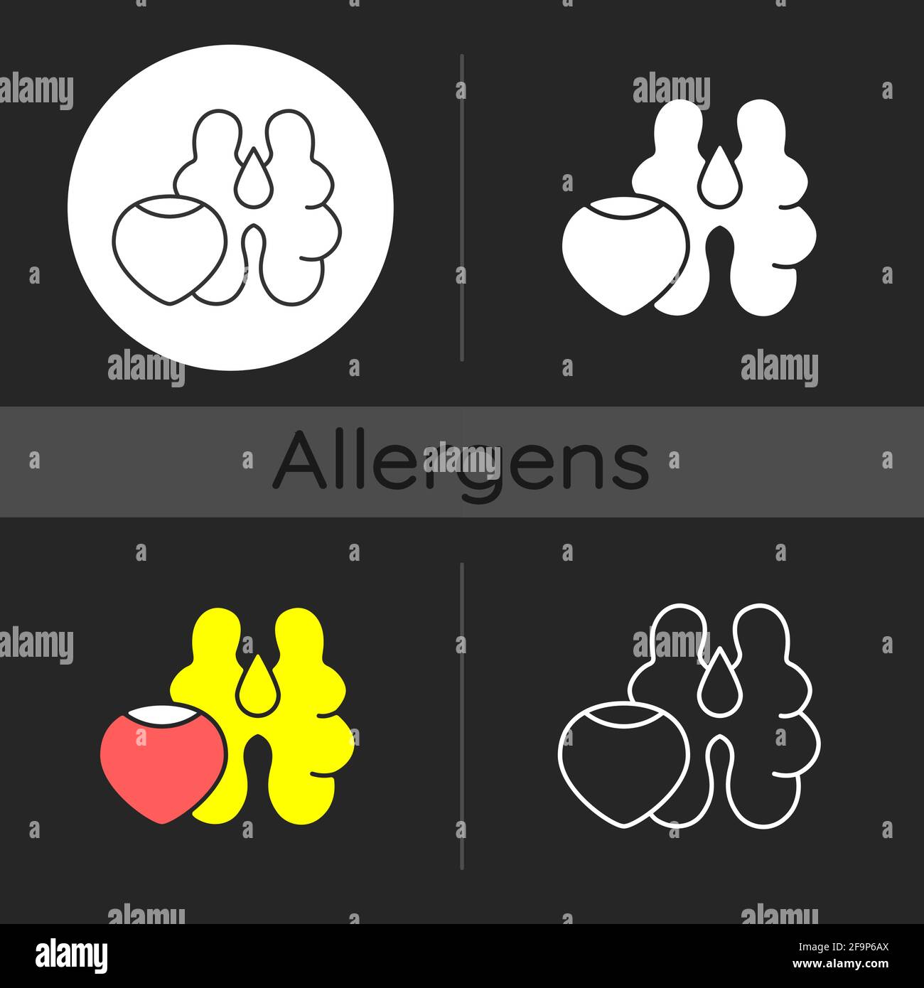 Tree nuts dark theme icon Stock Vector Image & Art - Alamy
