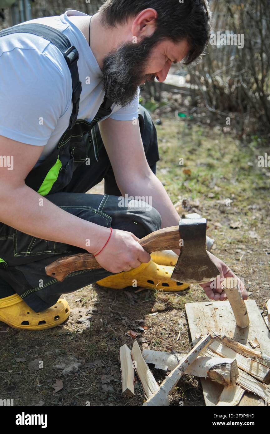 Hand breaking wooden stick hi-res stock photography and images - Alamy