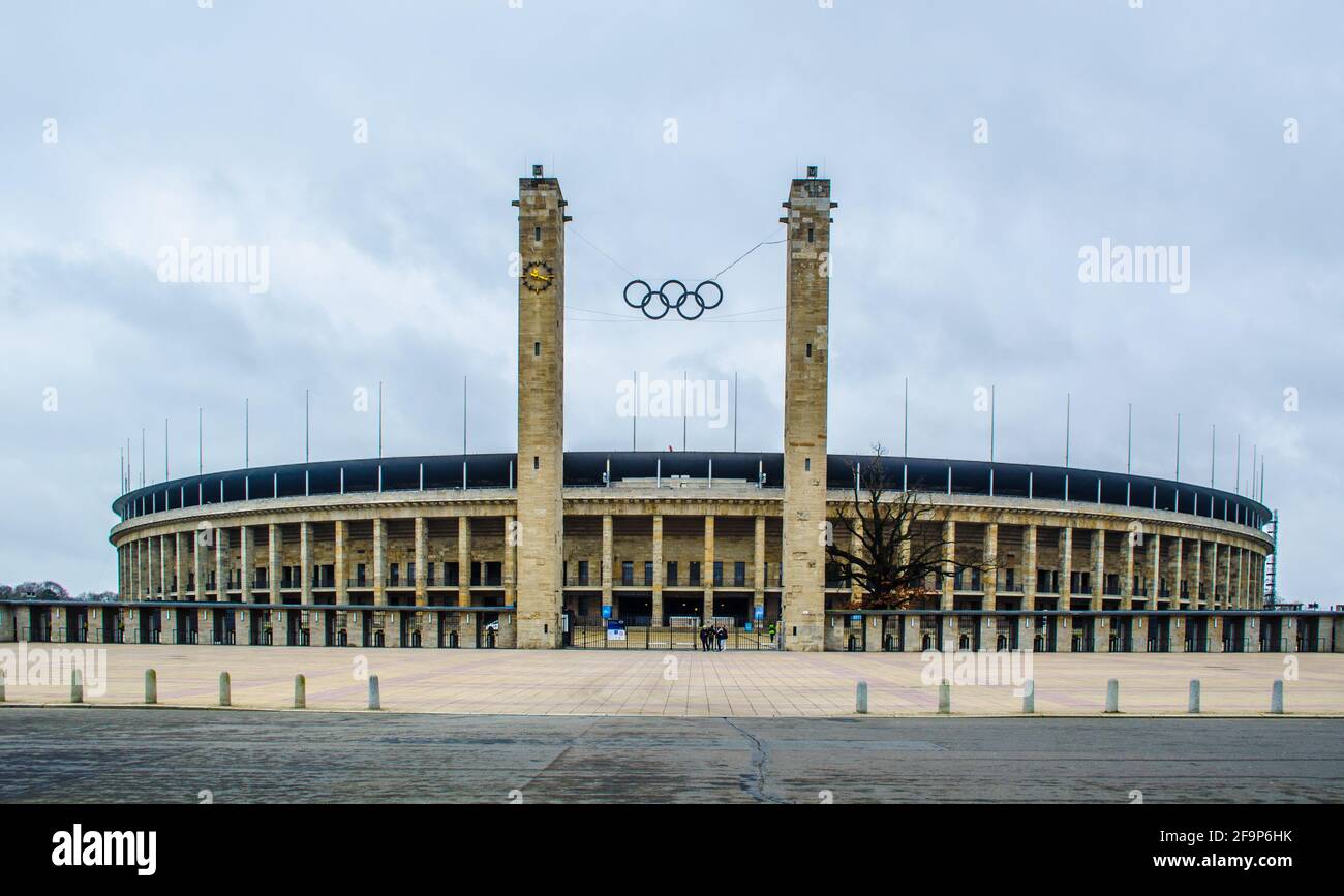 main gate of the berlin olympic stadium Stock Photo - Alamy