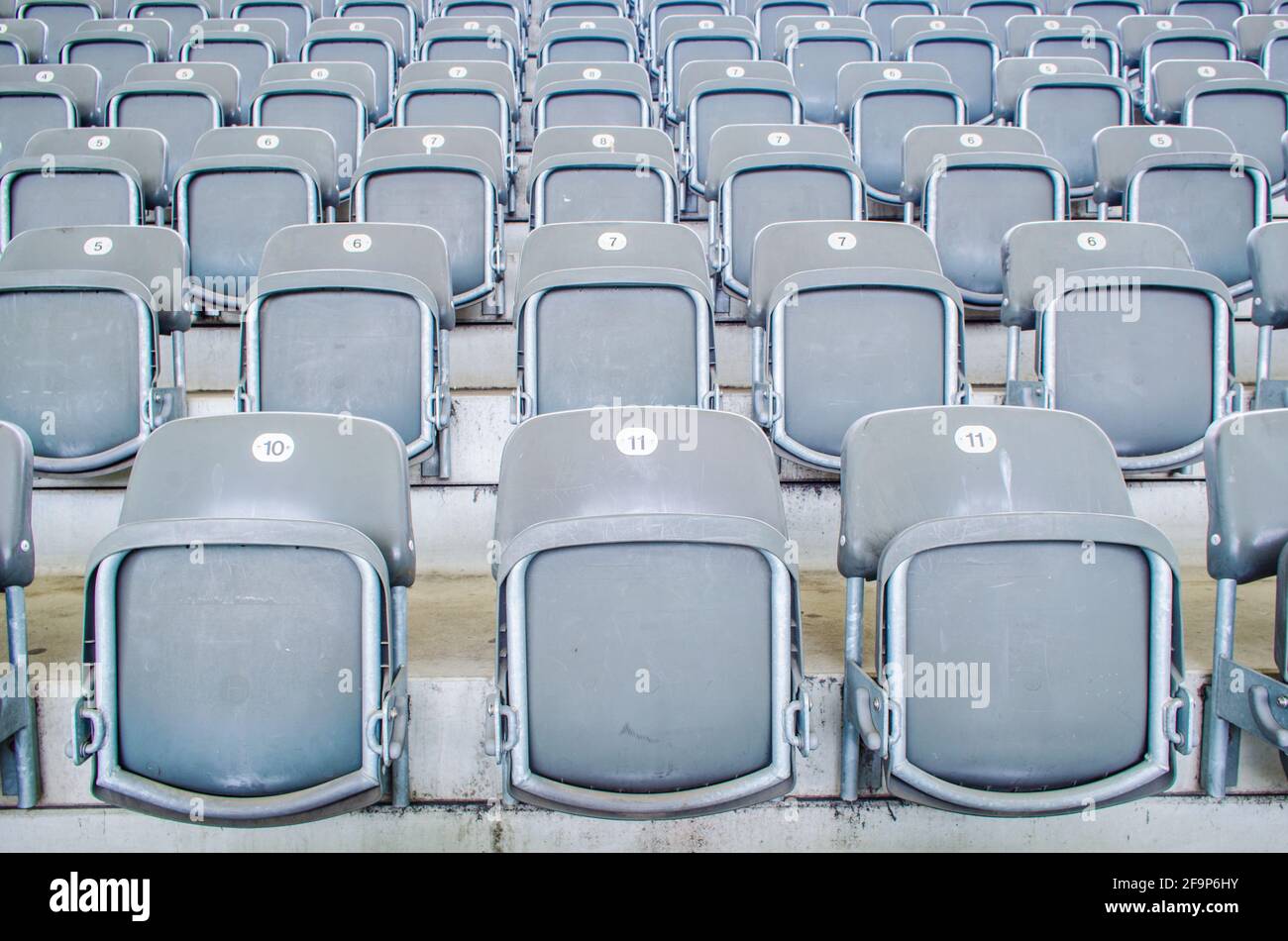 blue chairs at the berlin olympic stadium Stock Photo - Alamy