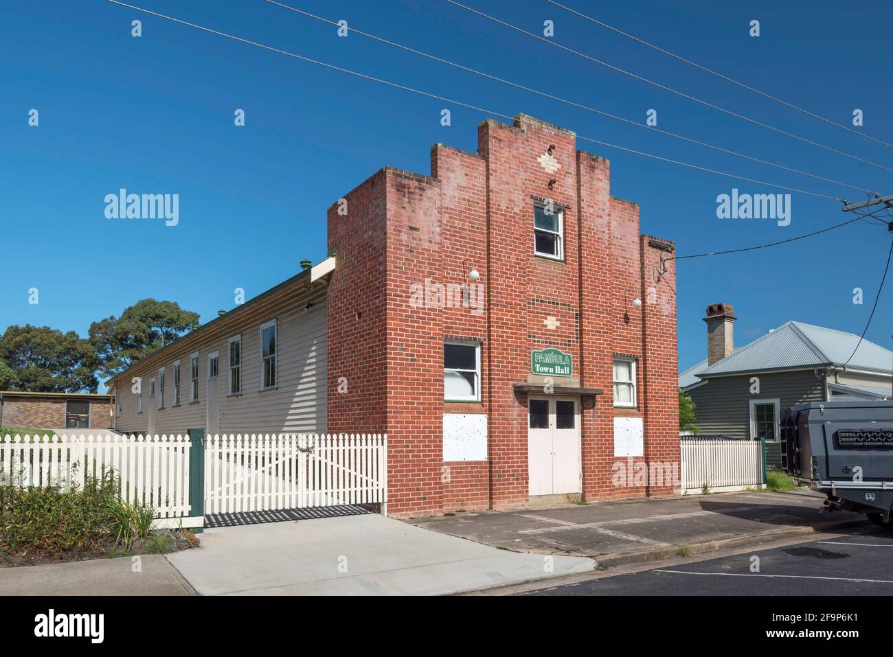 The Pambula Town Hall on the New South Wales south coast of Australia ...