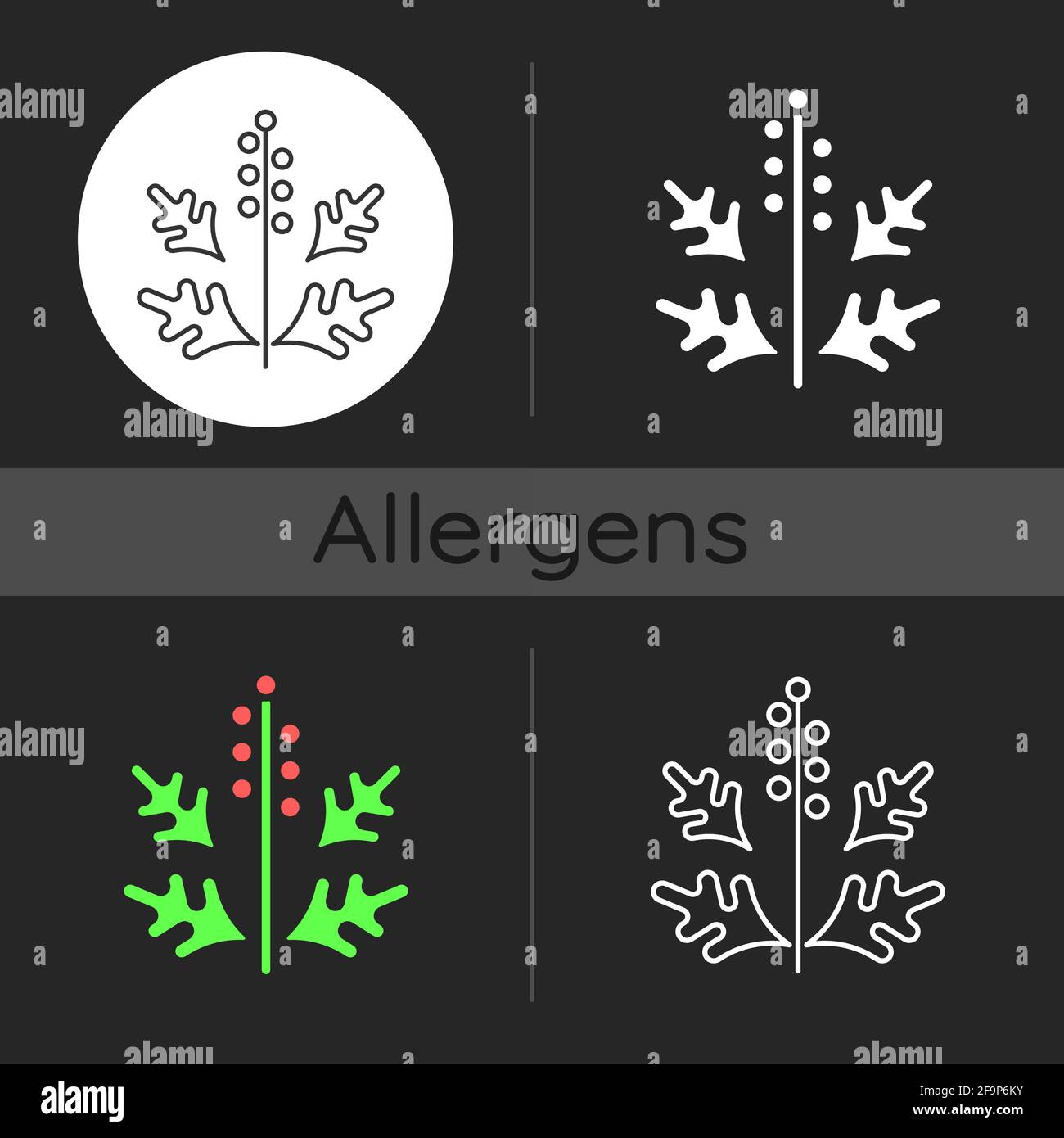 Ragweed pollen dark theme icon Stock Vector Image & Art - Alamy