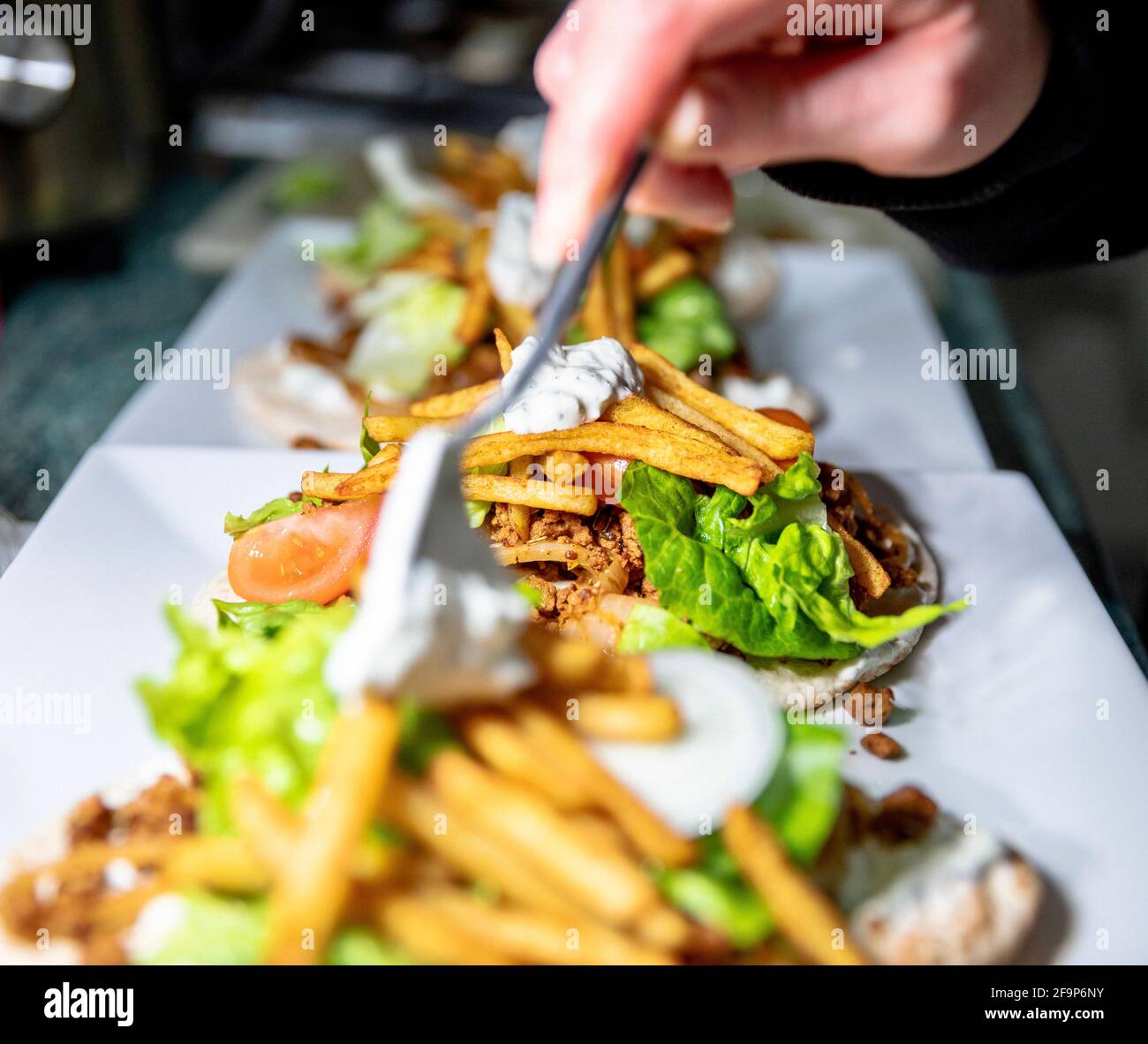 Homemade Greek gyros Stock Photo - Alamy
