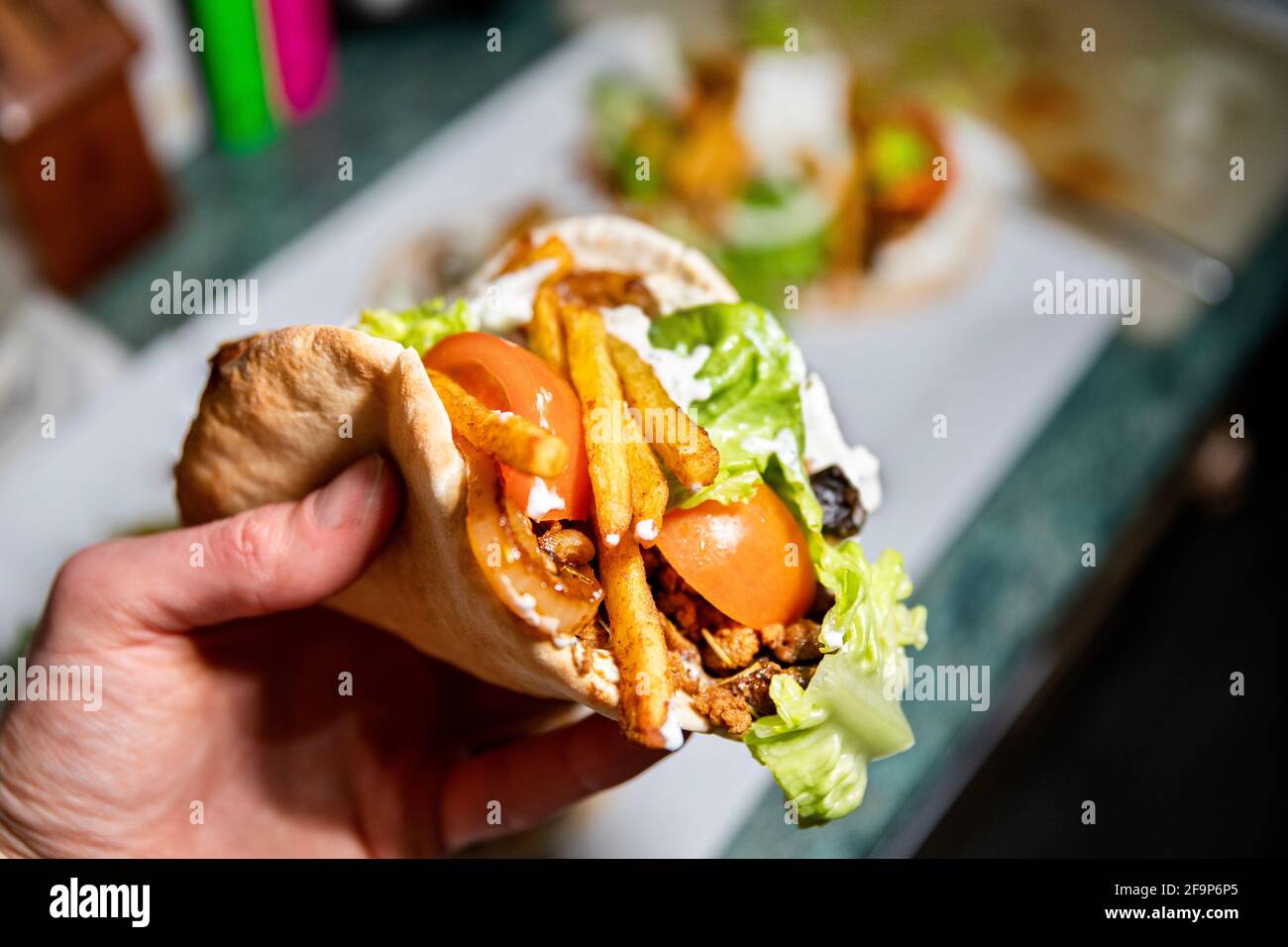 Homemade Greek gyros Stock Photo - Alamy