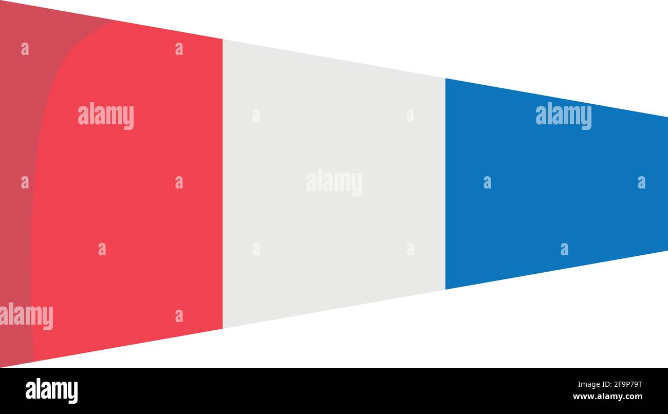 Maritime flag to represent the number Three isolated on white ...