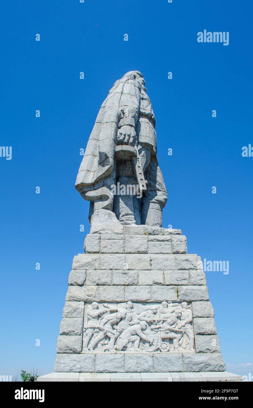 Statue Of Soviet Soldier Situated On The Top Of Bunarjik Hill In