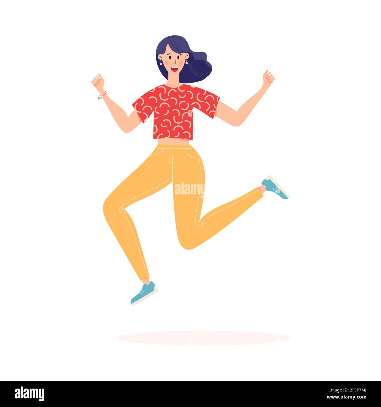 Happy jumping people Stock Vector Image & Art - Alamy