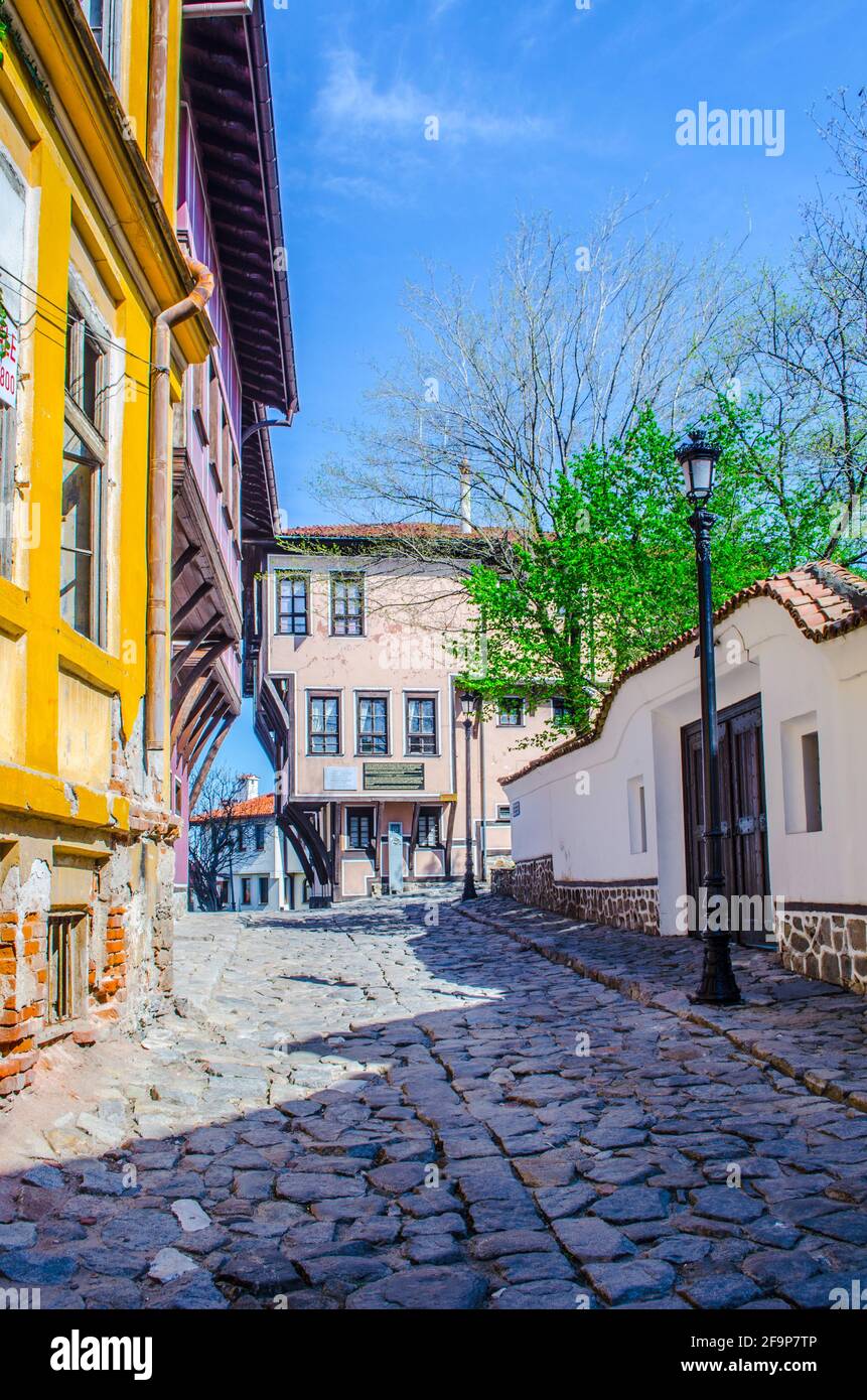 old town part of bulgarian town plovdiv is famous for its typical ...