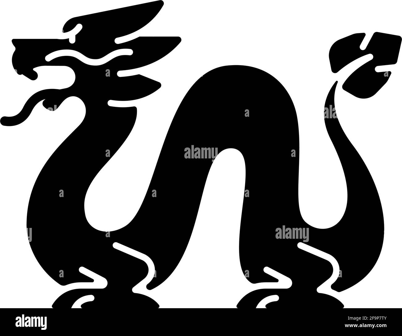 Loong dragon black glyph icon Stock Vector Image & Art - Alamy