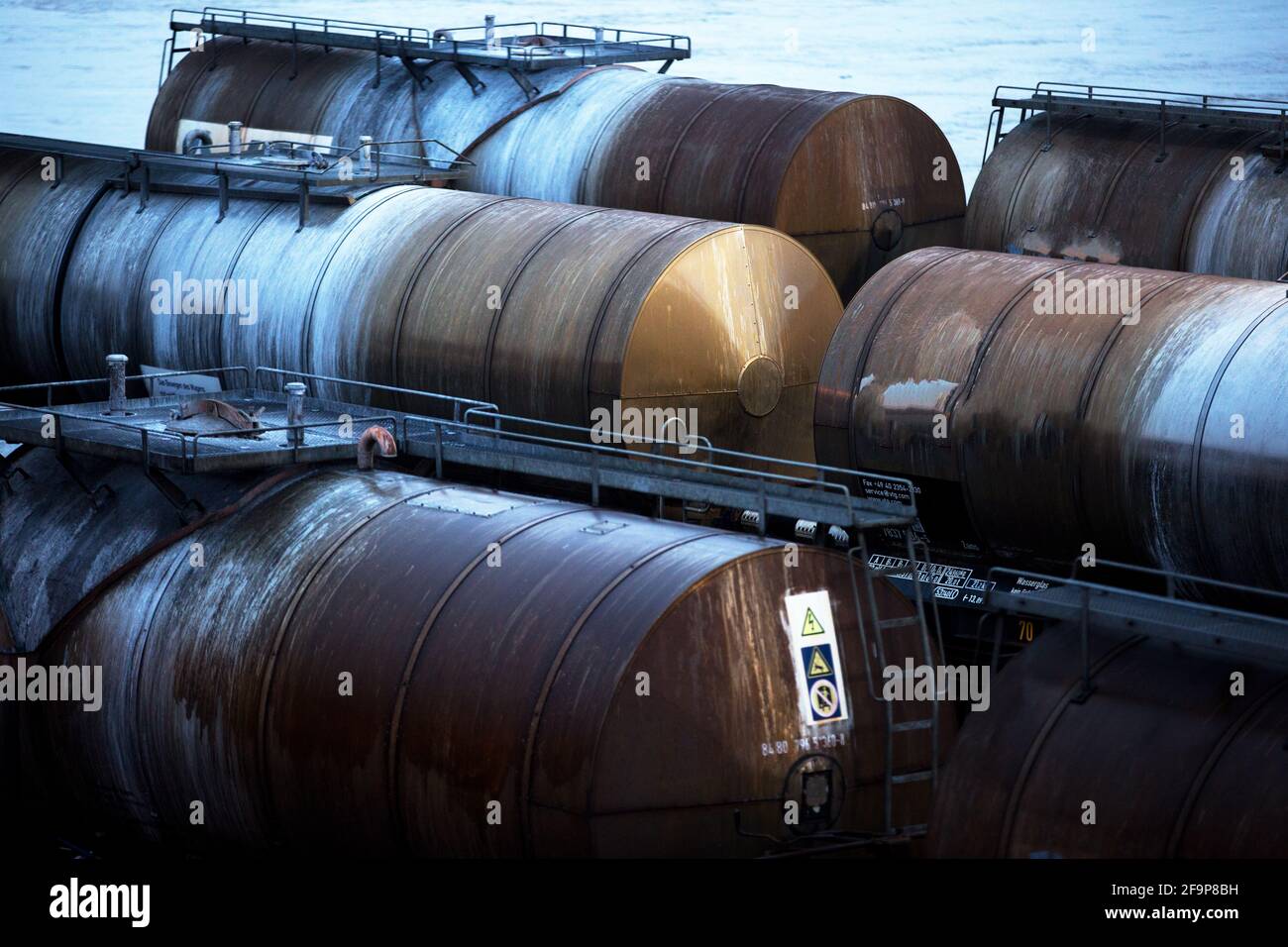 Tank Wagons For Liquid Transport By Rail, Freight Wagons Stock Photo ...