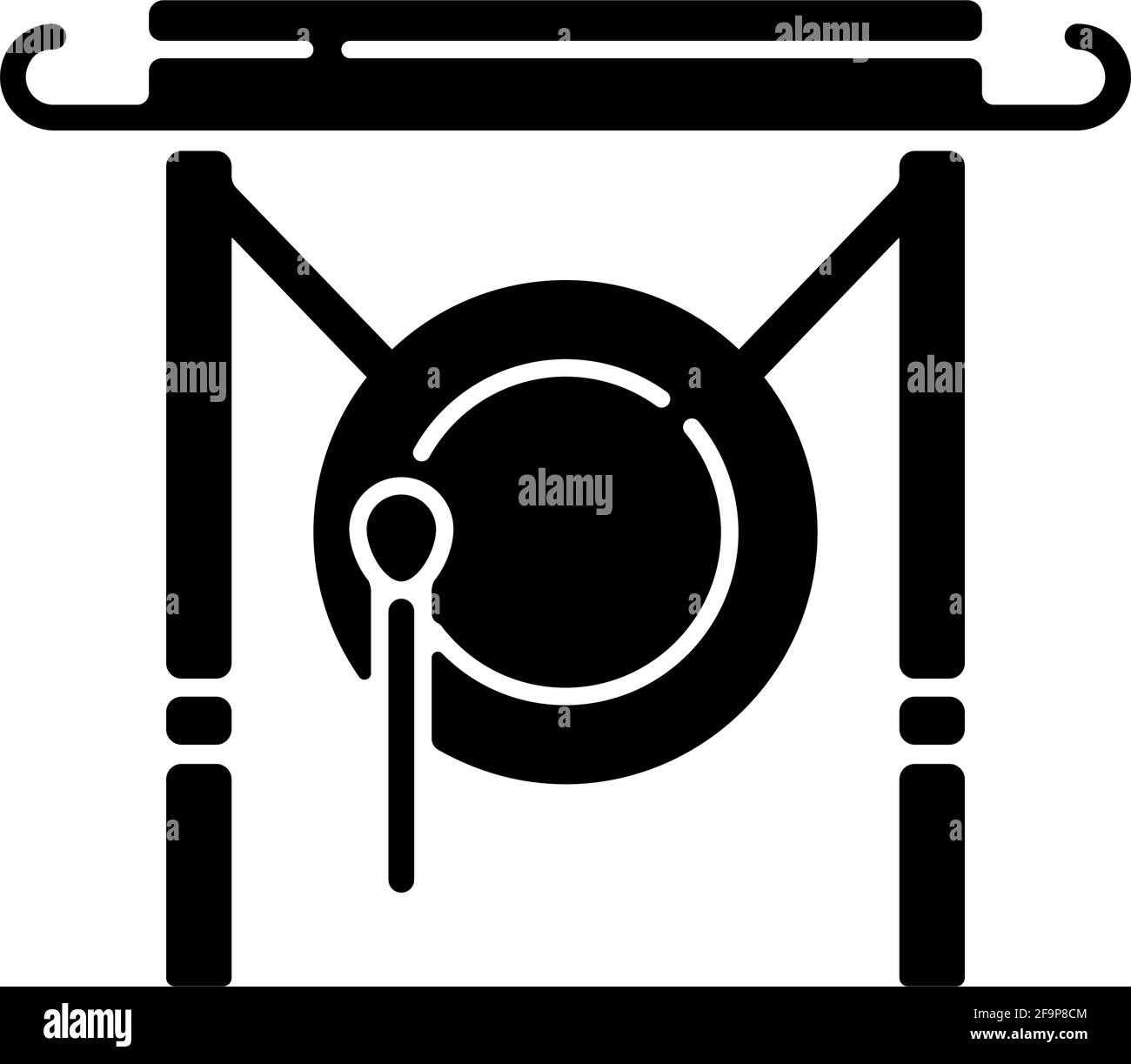 Chinese gong black glyph icon Stock Vector Image & Art - Alamy