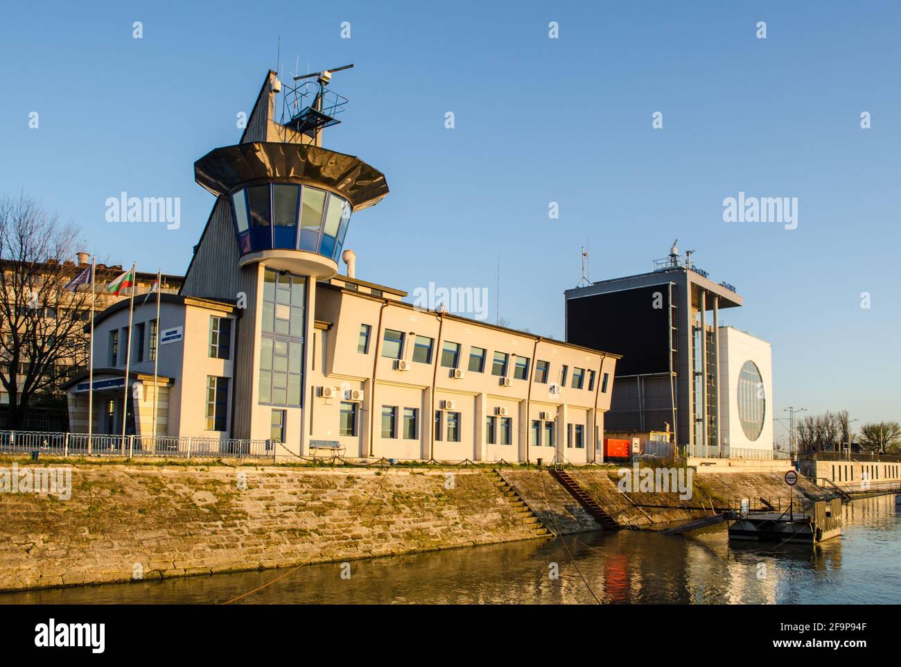 view of the building of port authority situated in bulgarian city ...