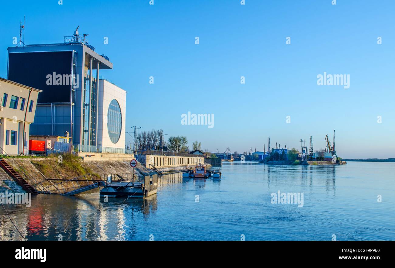 view of the building of port authority situated in bulgarian city ...