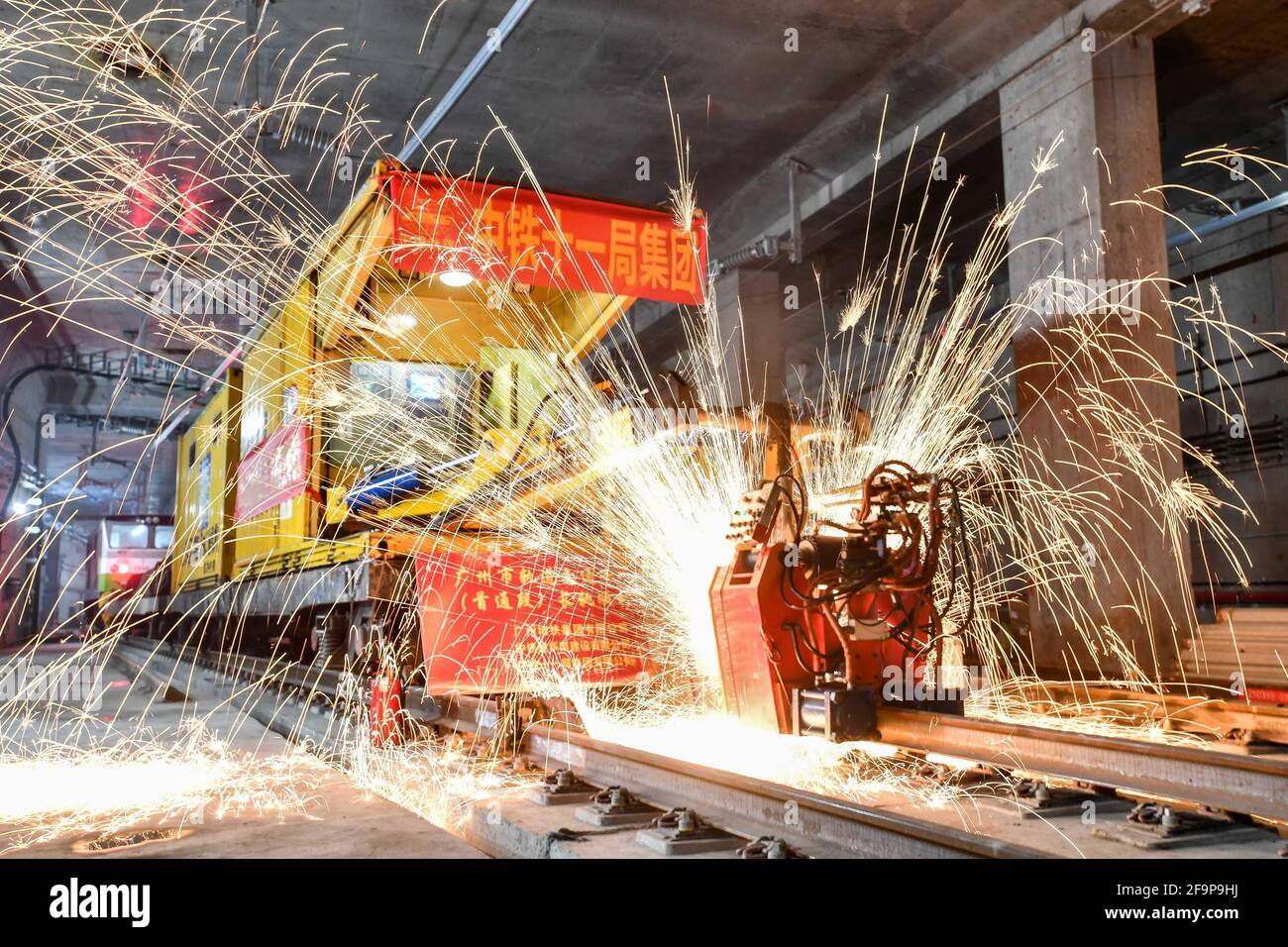 Guangzhou, China's Guangdong Province. 20th Apr, 2021. A welding ...