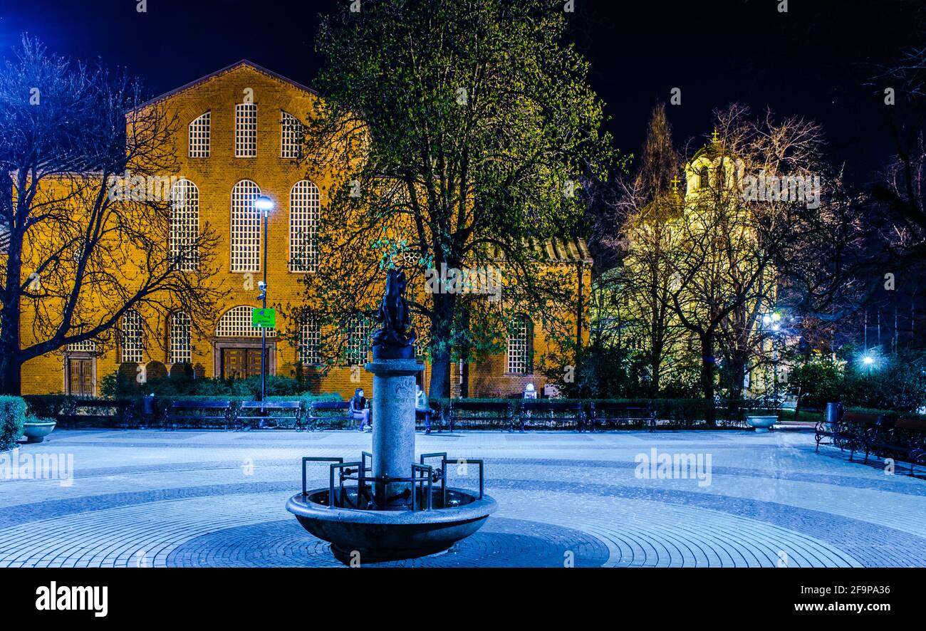 night view of the illuminated church of saint sofia in bulgarian capital sofia Stock Photo - Alamy