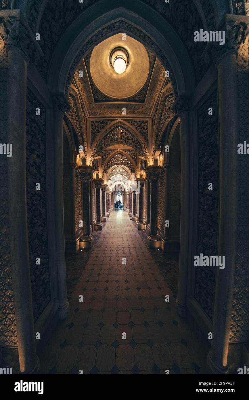 inside of castle of monserrate in sintra Stock Photo - Alamy