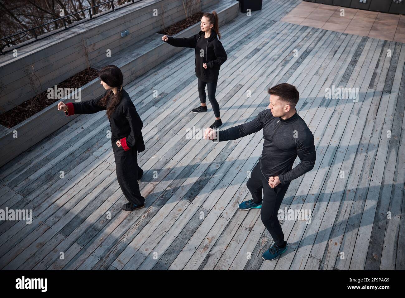 Right forward punch practised at martial arts training session Stock ...