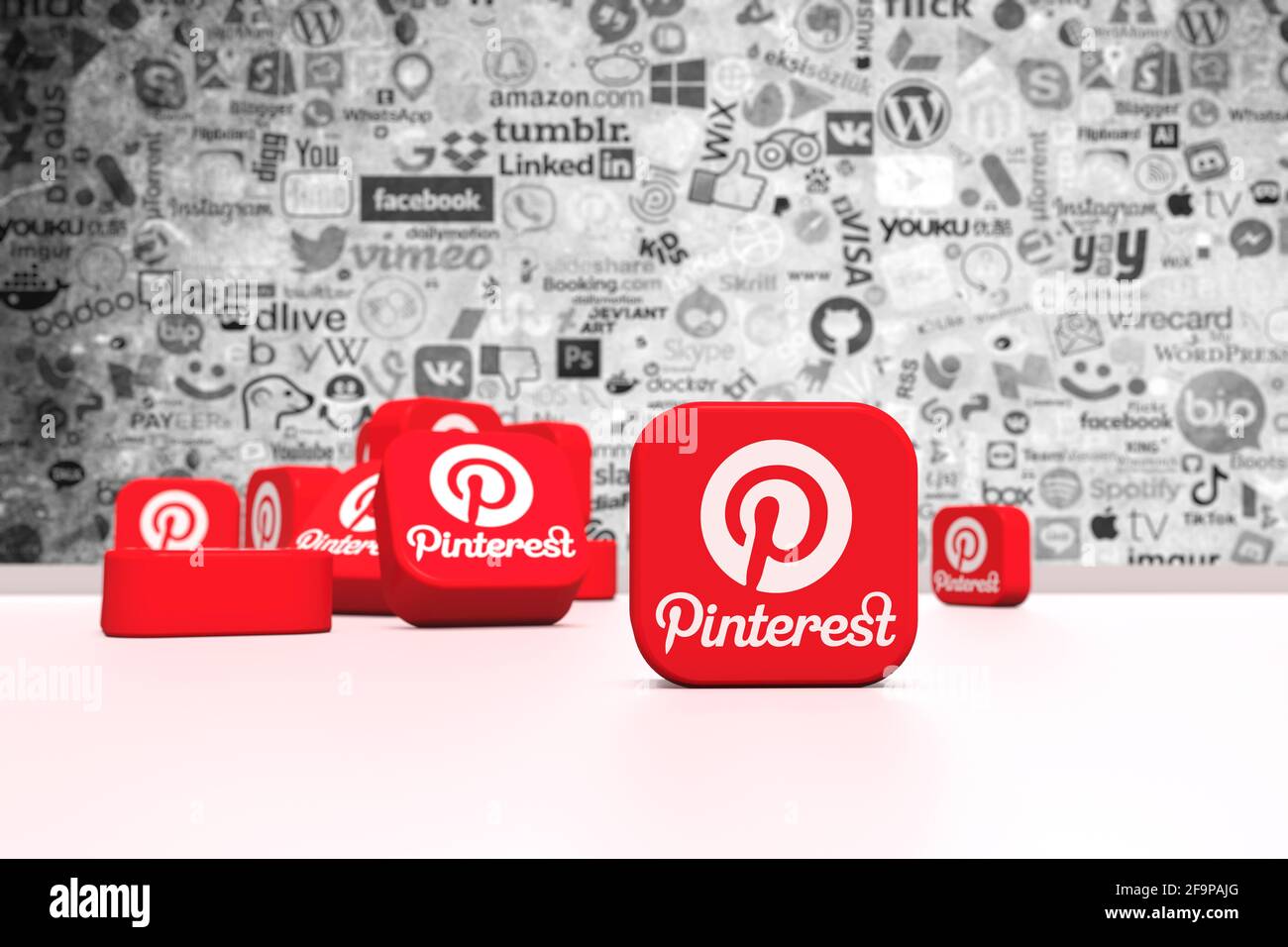 Pinterest, Social Media, Social Network Concept Background ...