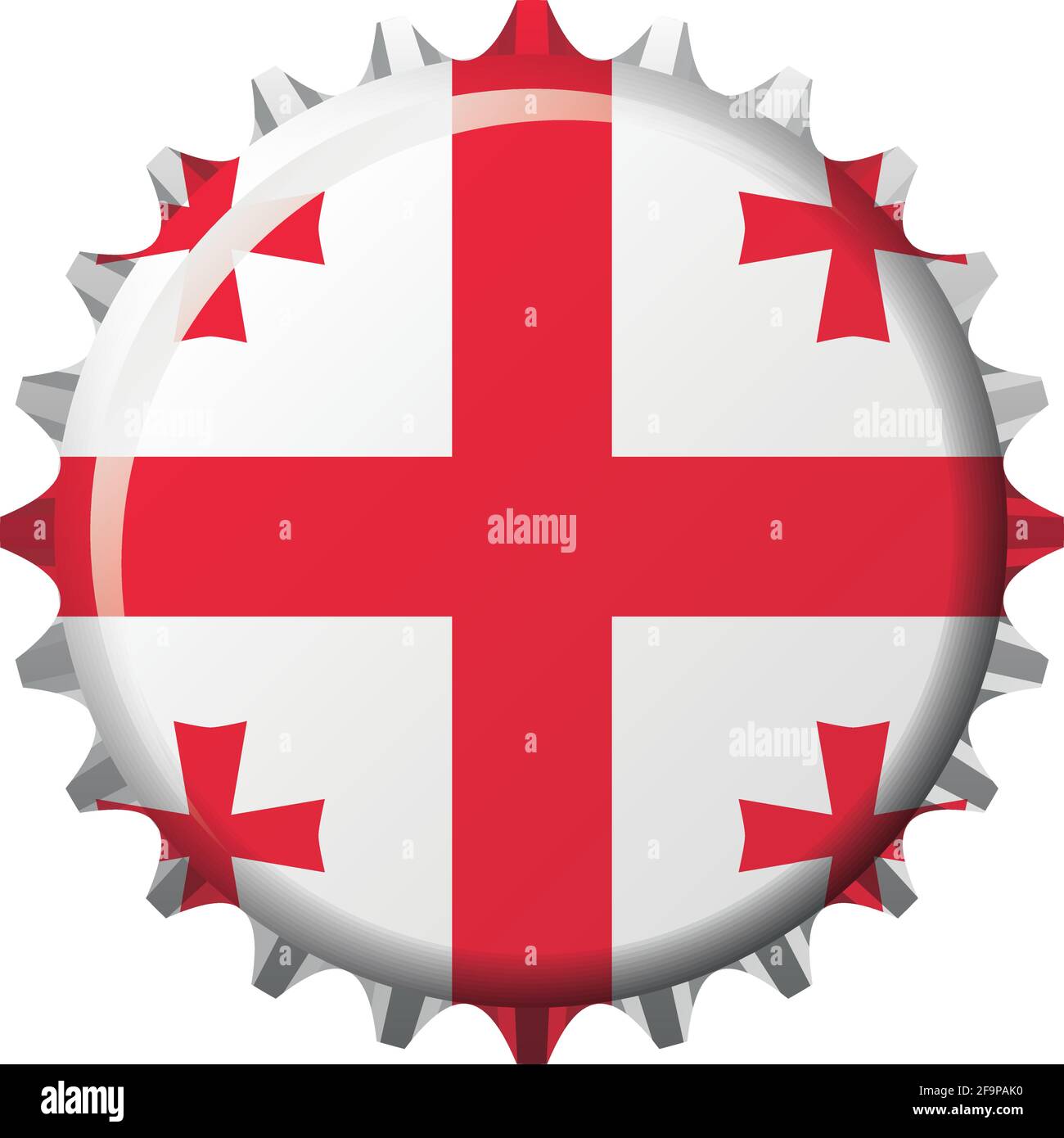 National flag of Georgia on a bottle cap. Vector Illustration Stock ...