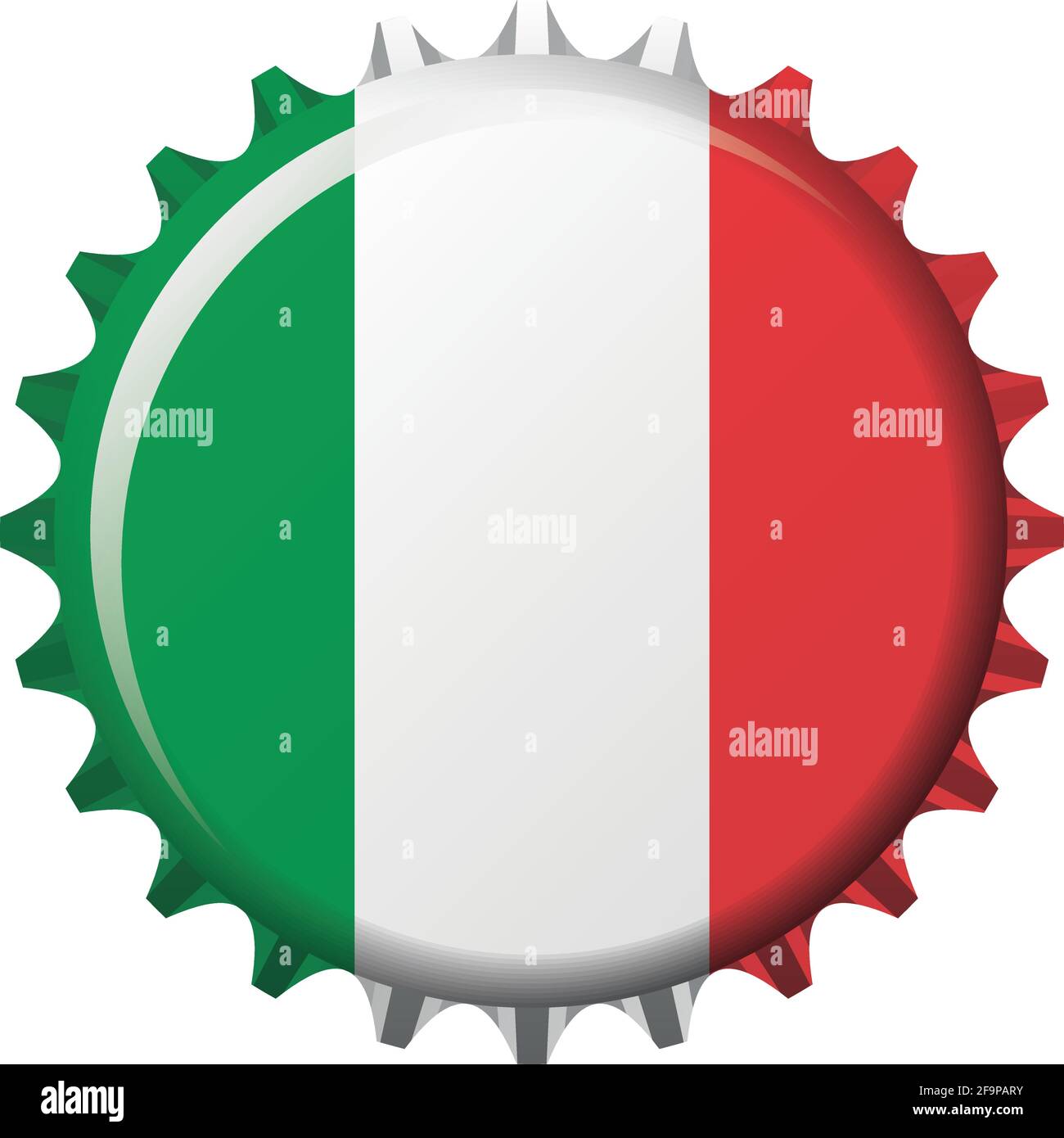 National flag of Italy on a bottle cap. Vector Illustration Stock ...