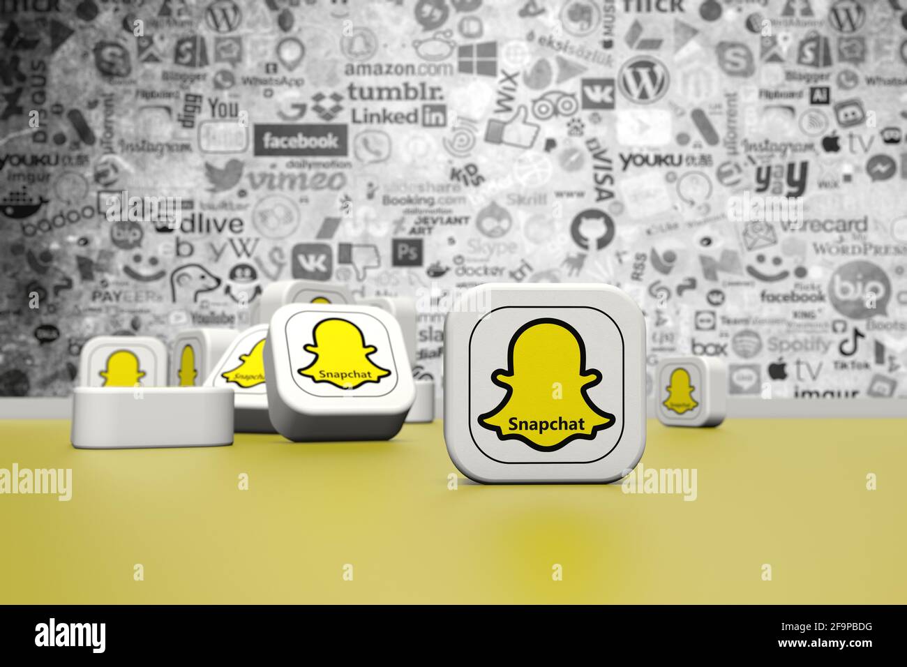 Snapchat, Social Media, Social Network Concept Background ...