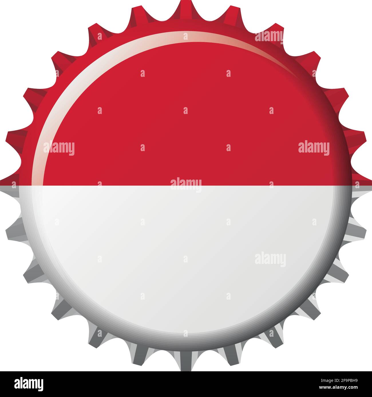 National flag of Indonesia on a bottle cap. Vector Illustration Stock ...